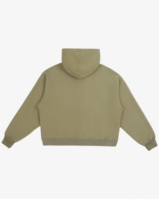 550gsm cropped blank zip up hoodie