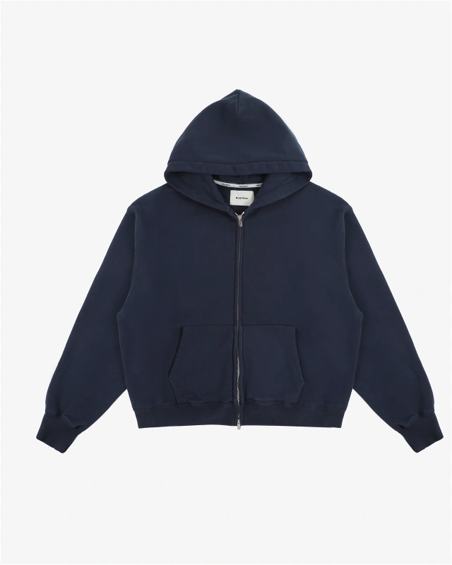 550gsm cropped blank zip up hoodie