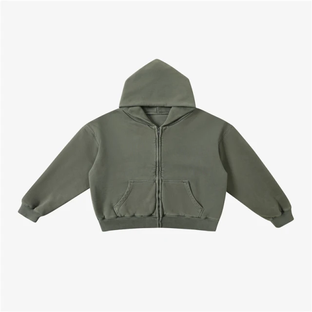 Zip Double Layered Hoodie GREY