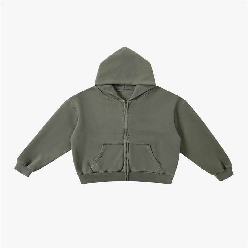 Zip Double Layered Hoodie GREY