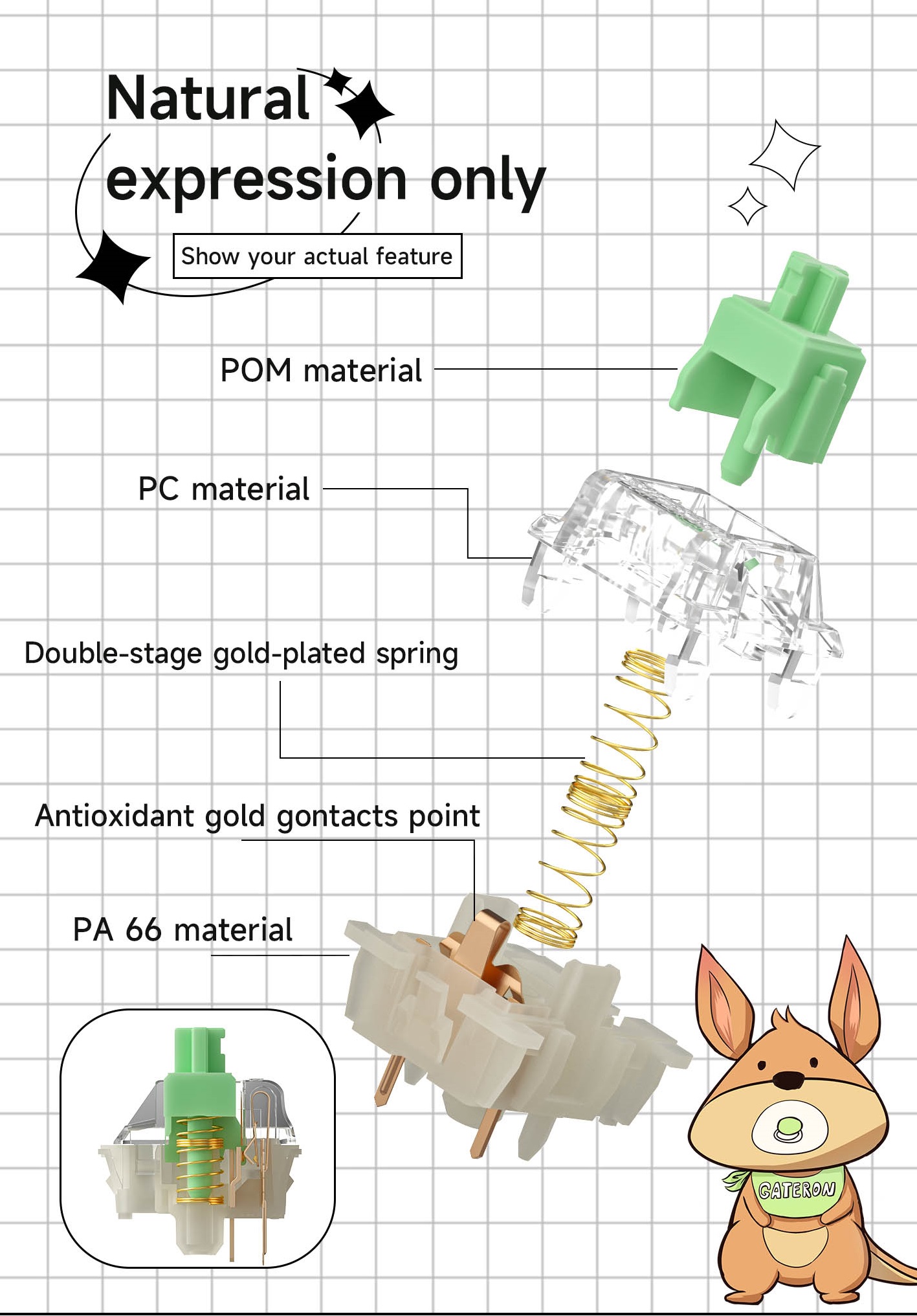 GATERON Baby Kangaroo Tactile Switch Set