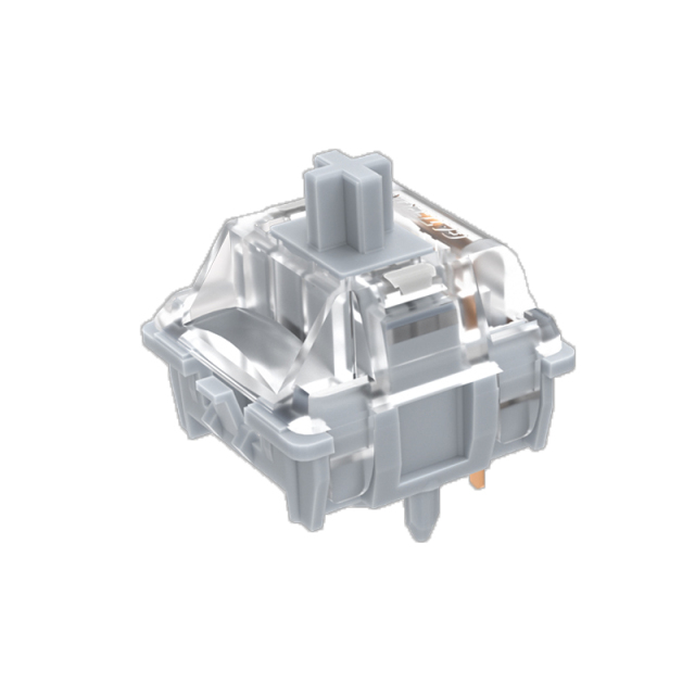 GATERON 0° Silent Silver Keyboard Switches, Linear Dual-Rail 45g Force ...