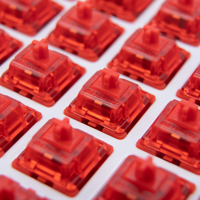 GATERON Phantom Red Linear Keyboard Switches, RGB LED Pre Lubed 3 Pin ...