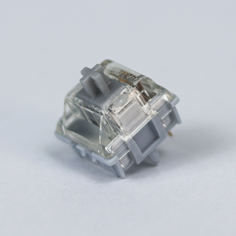 GATERON 0° Silent Silver Keyboard Switches, Linear Dual-Rail 45g Force ...