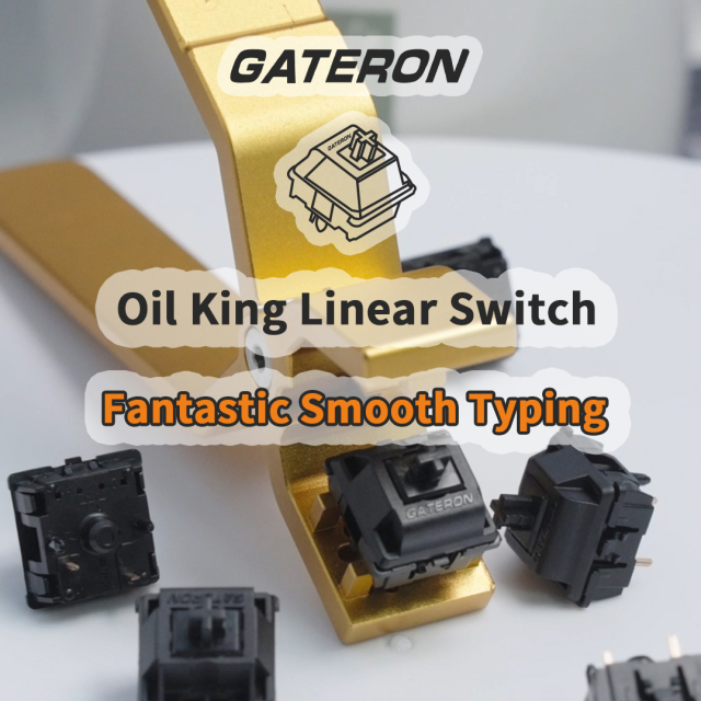 GATERON Oil King Keyboard Switches, 5 Pin 55gf Pre-lubed Plate Mounted ...