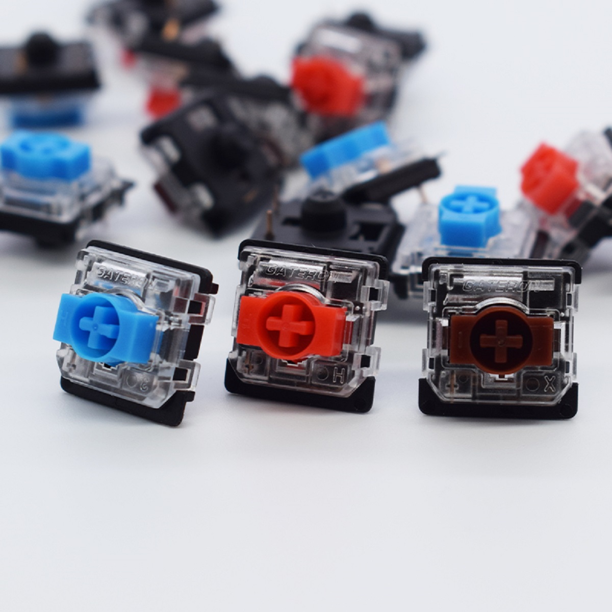 silent 2 . 0 mechanical switches set gateron ks 33 white bottom housing ...