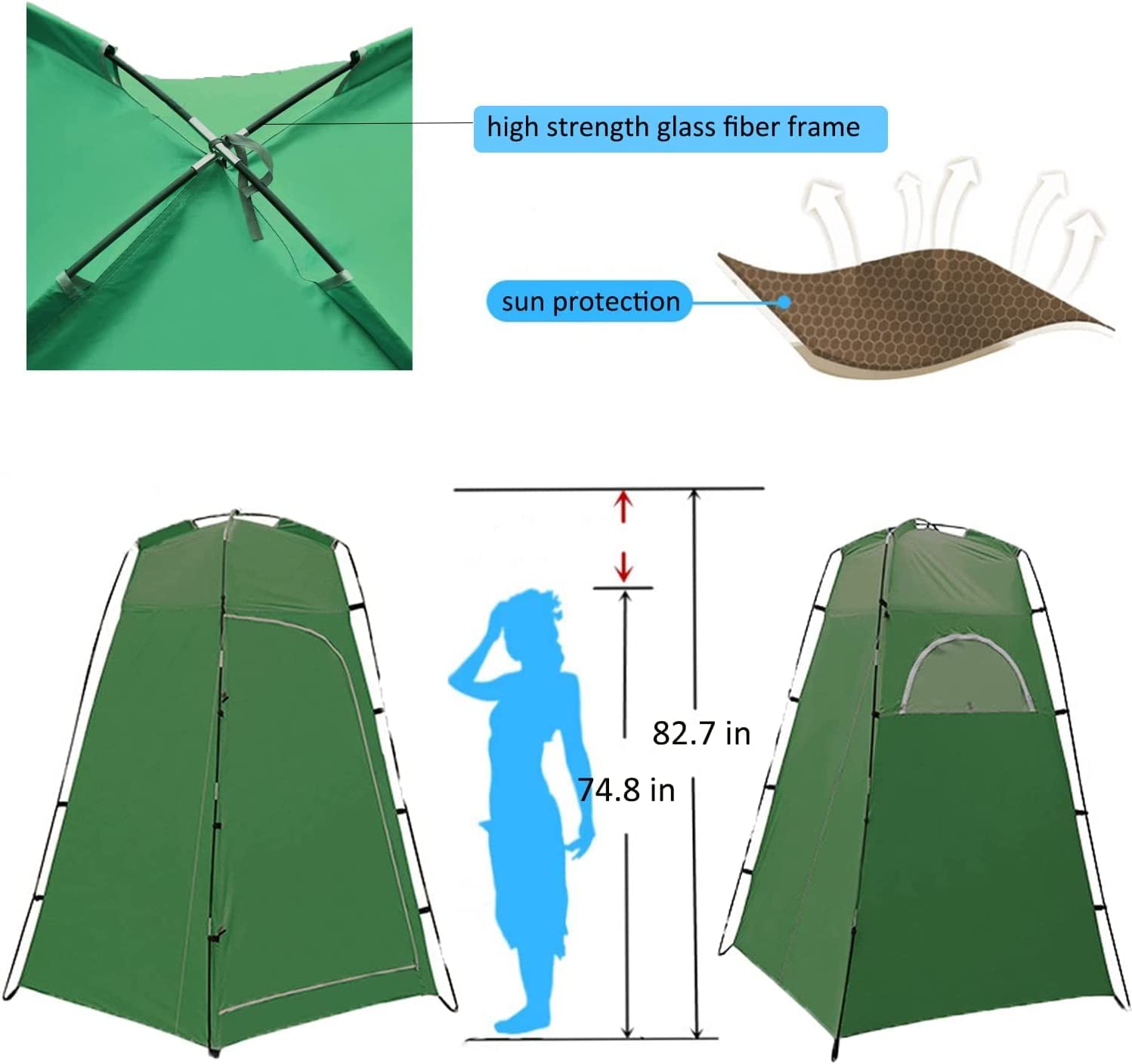 Oversize Camping Shower Tent,Awning Tarp&Tent