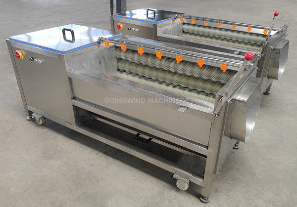 Small scale potato carrot washer commercial cassava ginger brush peeler ...