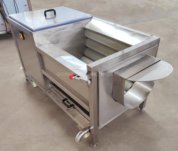 Small scale potato carrot washer commercial cassava ginger brush peeler ...