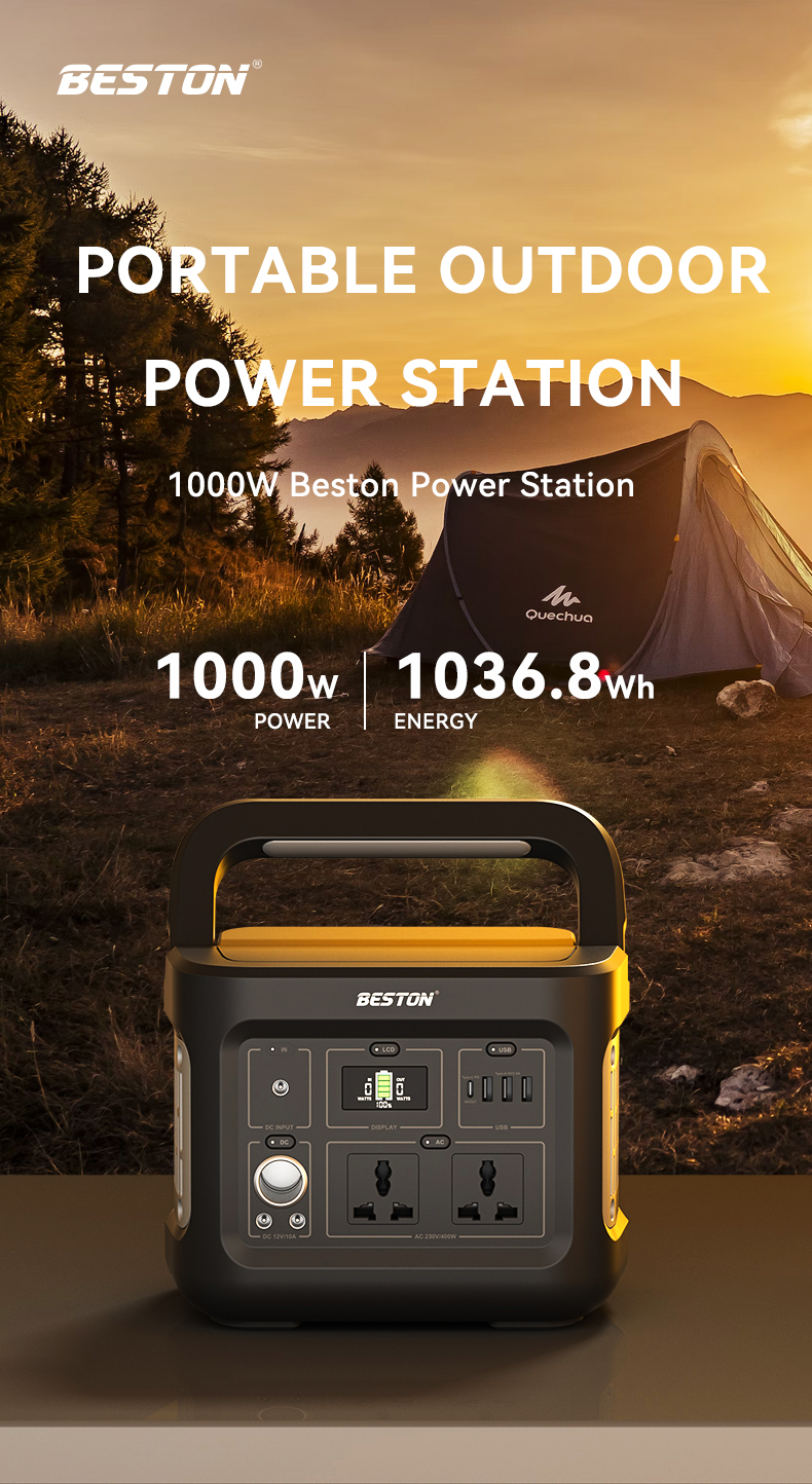 Beston China Factory 1000W Lithium Battery Solar Energy Storage Mobile ...