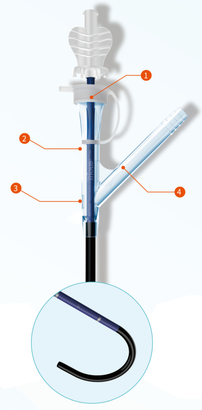 Bendable tip Negative pressure suction type ureteral access sheath