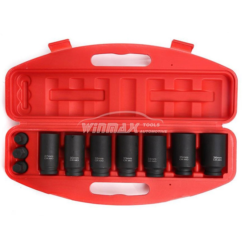 Winmax/10PC 1/2" Deep Axle Nut Impact Socket Set