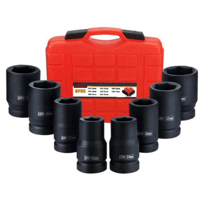 Winmax/8PC 1" Drive Jumbo Impact Socket Set