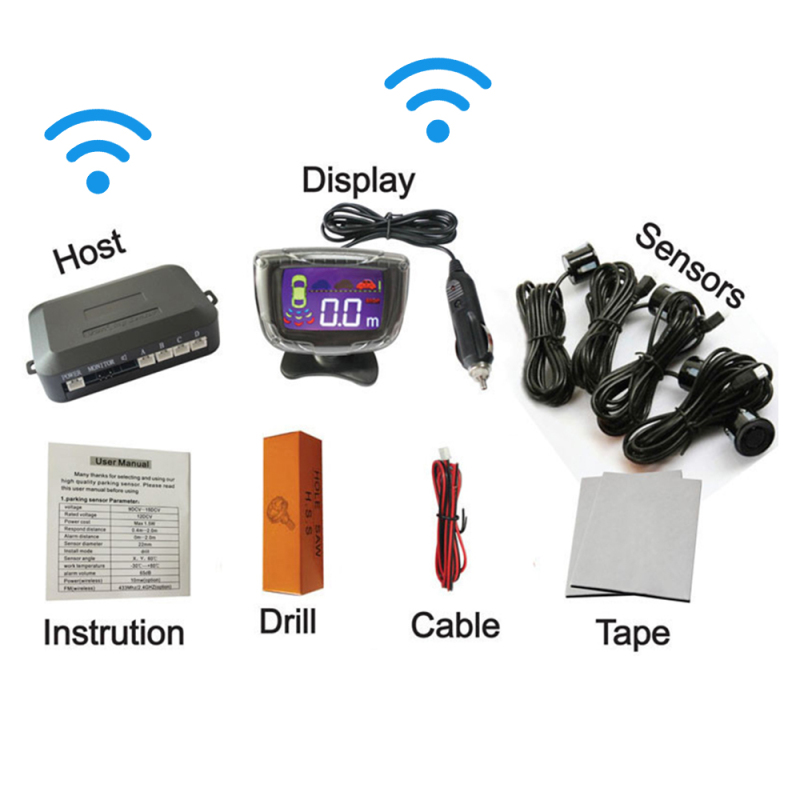 LCD Display 22mm Sensor Diameter Radar Car Parking Sensors System