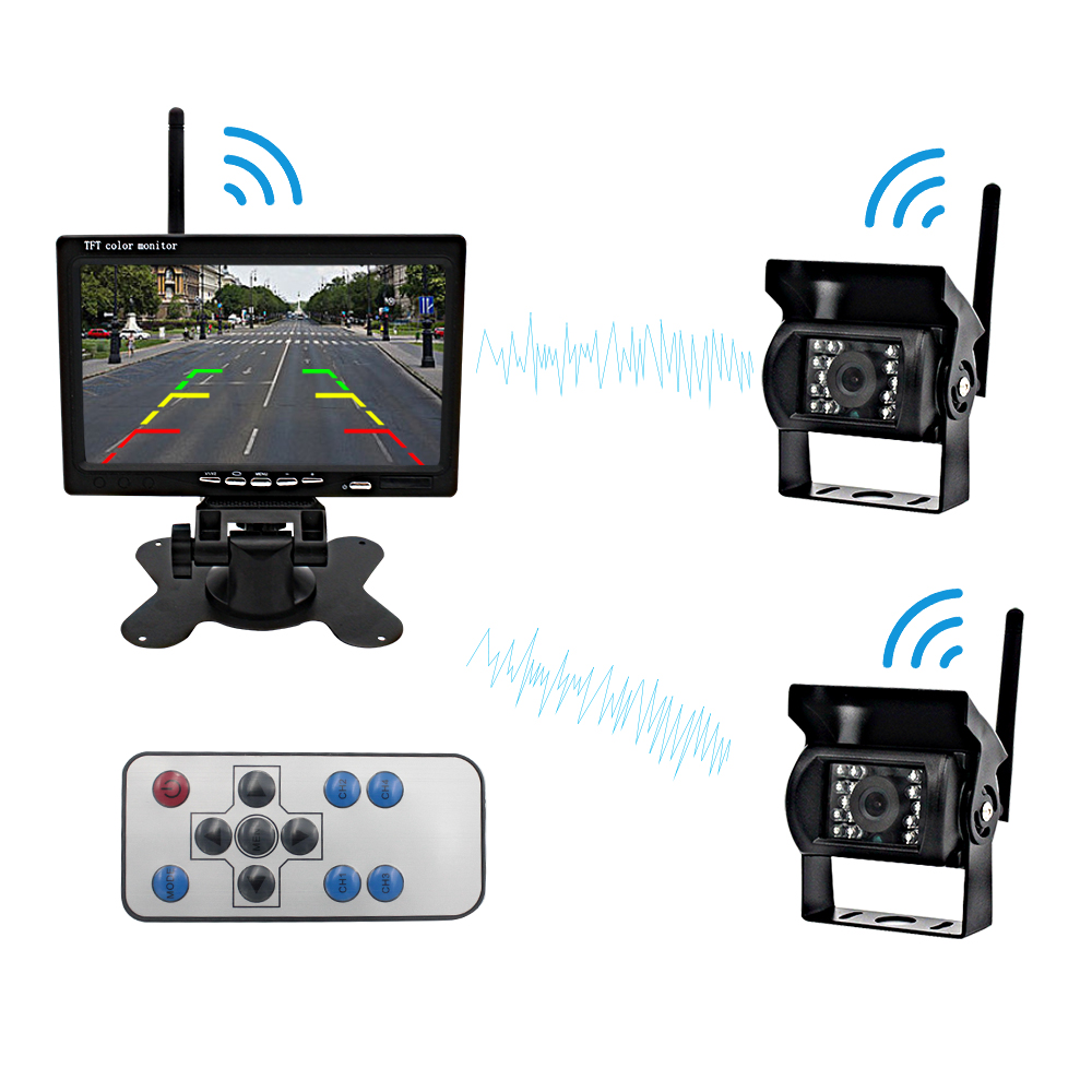 2.4G Wireless Reverse Reversing Camera 7" wireless truck camera system ...