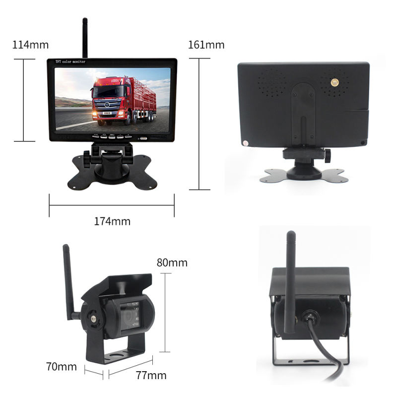 2.4G Wireless Reverse Reversing Camera 7" wireless truck camera system ...
