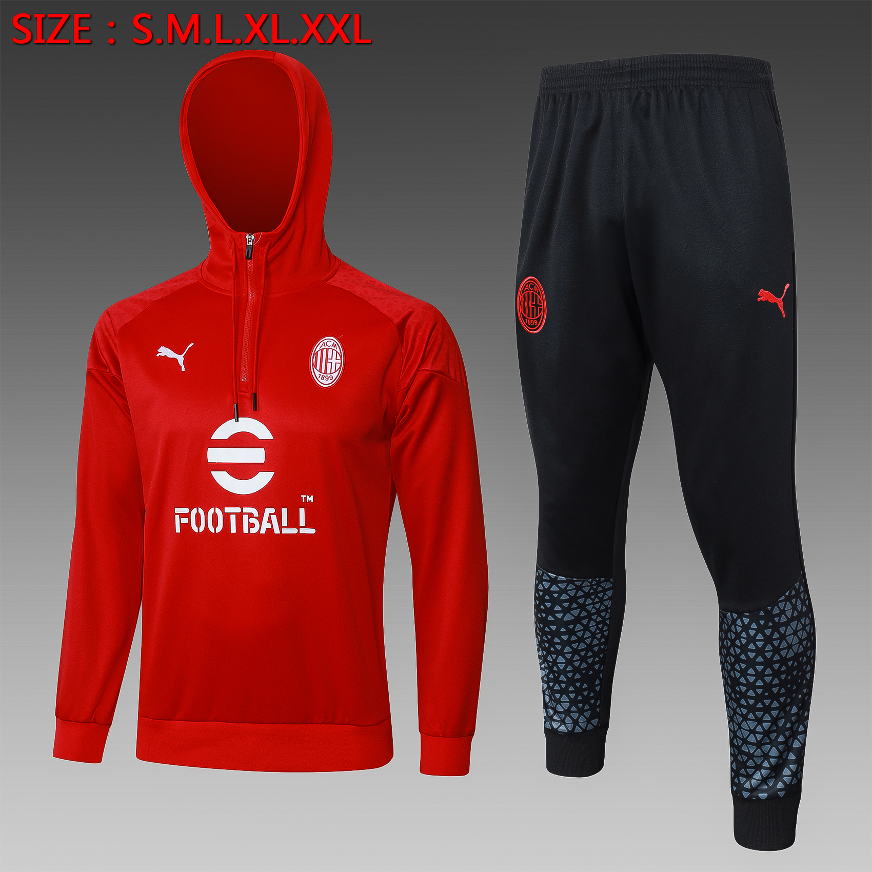 Tracksuit- AC Milano / 2023-24 / Hoodie / red