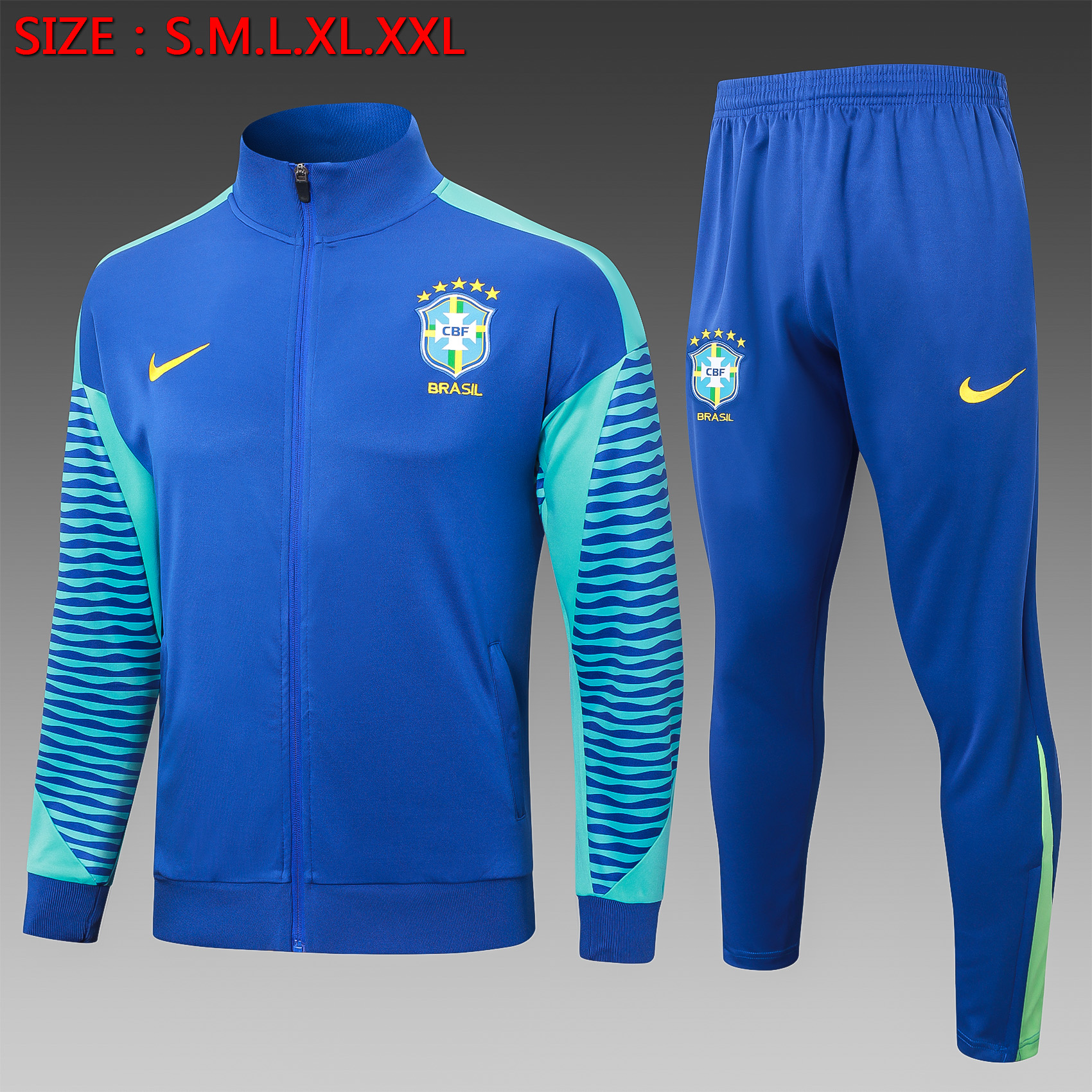 Tracksuit- Brazil / 2024-25 / long zipper / color blue,Long Zipper