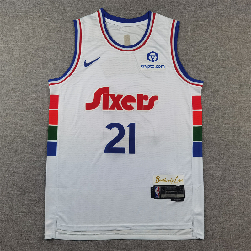 Philadelphia 76ers #21 EMBIID / 2025 city / white【Embroidery】,NBA