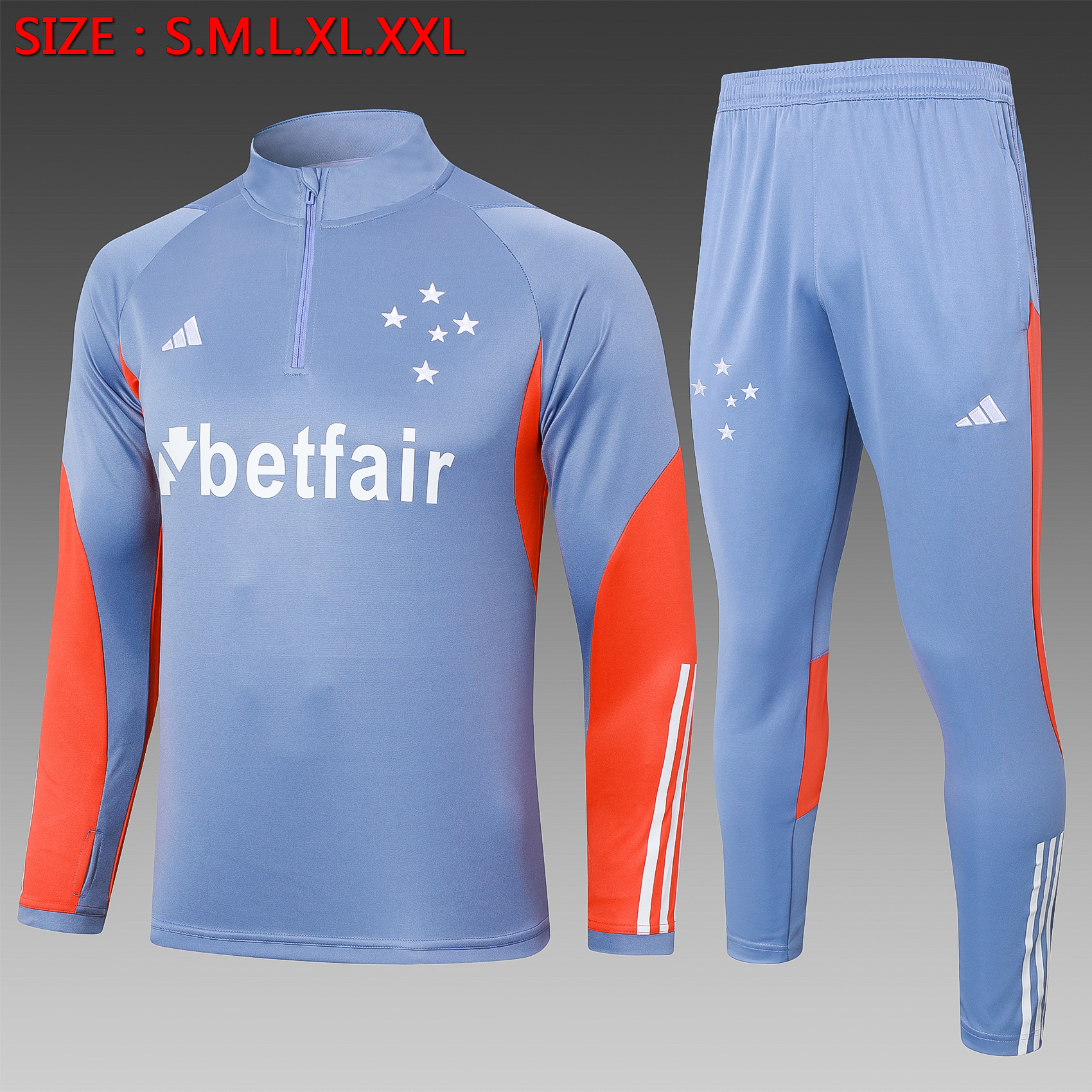 Tracksuit - Cruzeiro / 2024-25 / half zipper / grey,Half Zipper