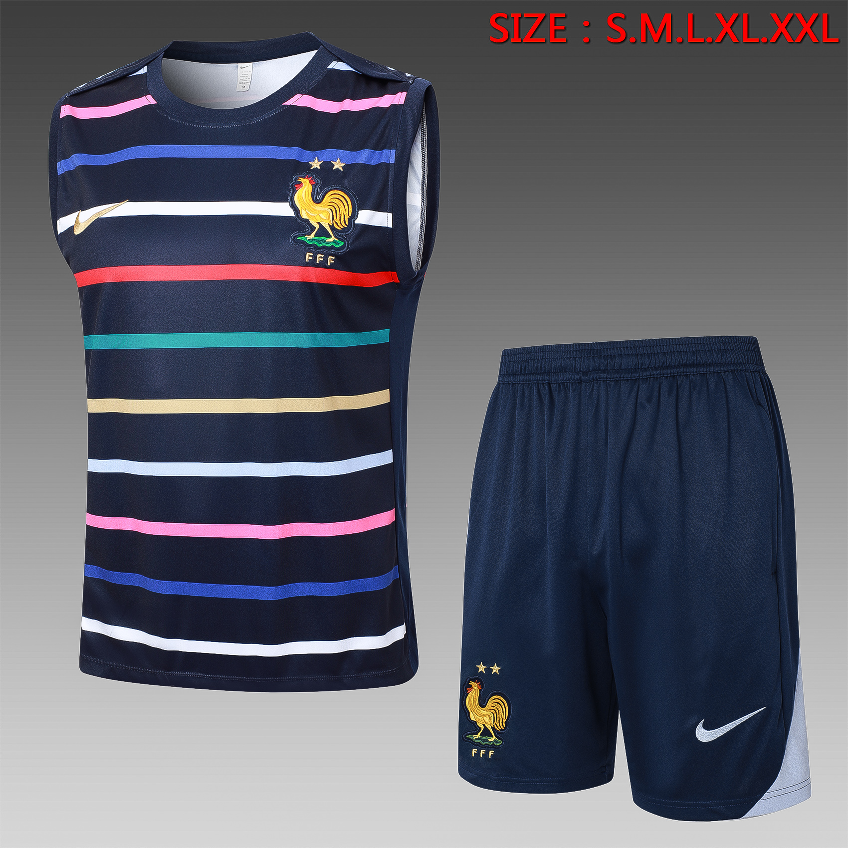 Tracksuit - France / 2024-25 / short sleeve / sapphire blue,Short sleeve