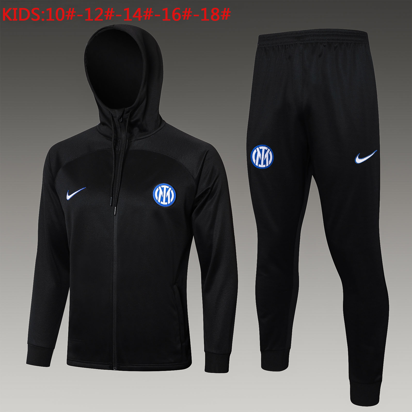 Tracksuit kids size - Inter Milano / 2024-25 / hoodie / black,Kids Size