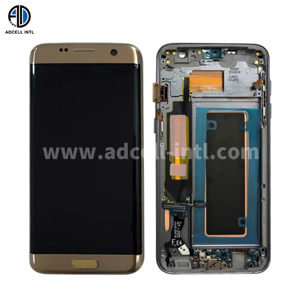 Lcd para Samsung S7 Edge OLED Con Marco Dorado,Pantallas para Samsung