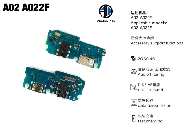 Flex Carga para Samsung A02 A022F Original,Flex Carga/Placa de Carga