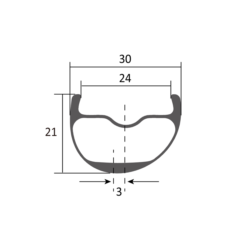 Asymmetric 29er 30mm Wide XC MTB Carbon Rims