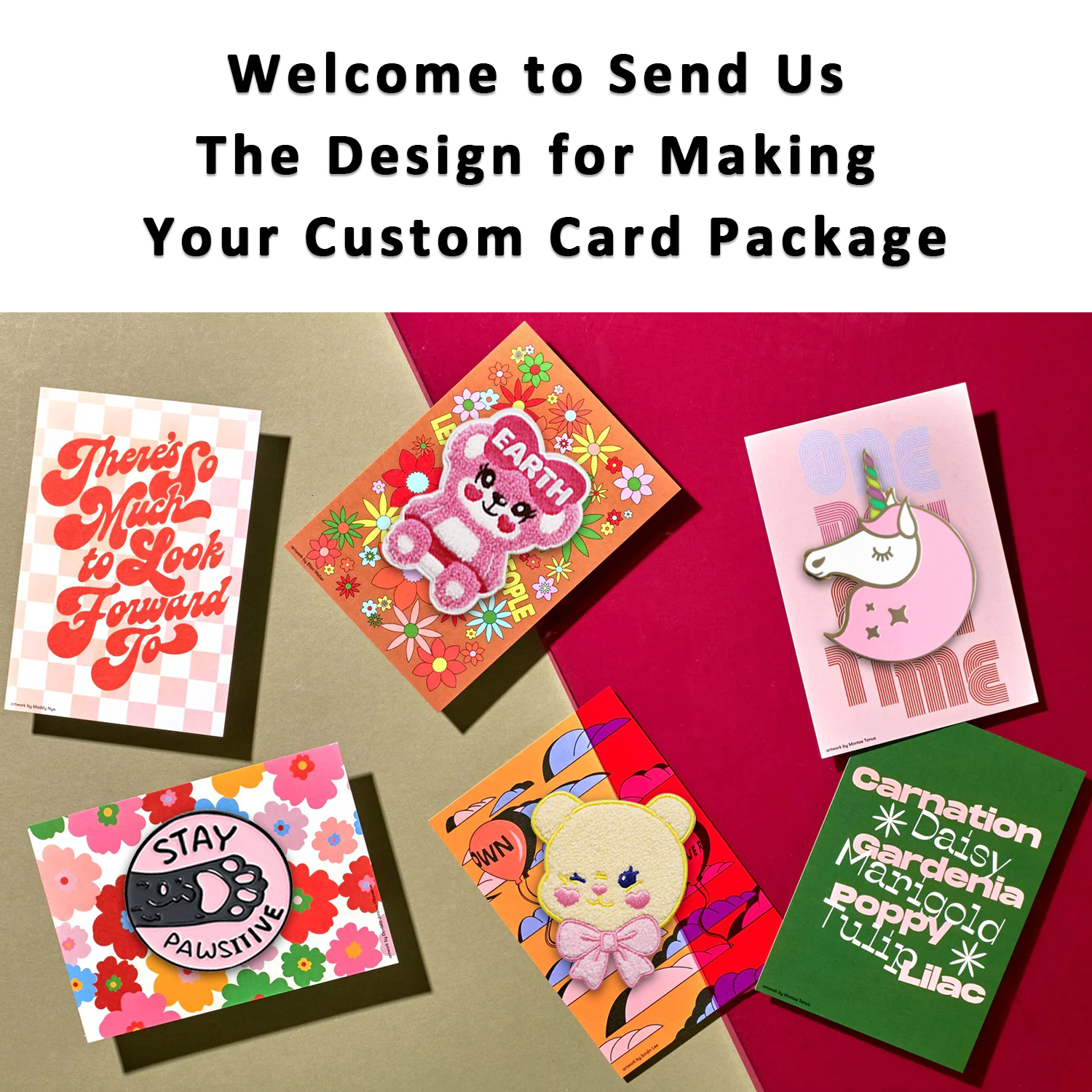 Printed Paper Card + Poly Bag for Lapel Pin