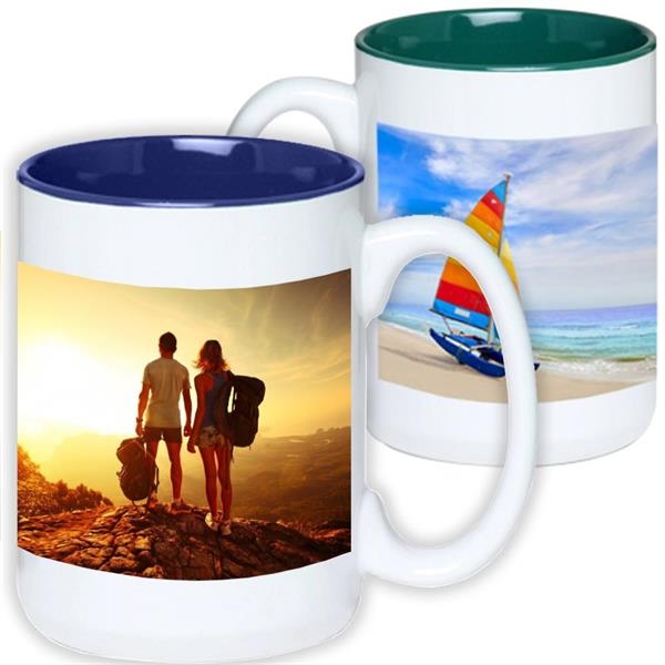 Full Color Sublimated 15 oz. Two-Tone Ceramic Coffee Mug,Drinkware