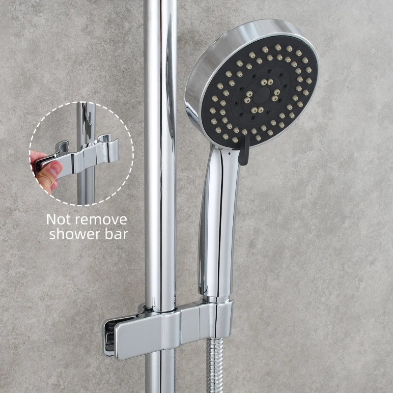 Tecmolog Zinc Alloy Shower Head Holder Height Adjustable Chrome Clamp ...