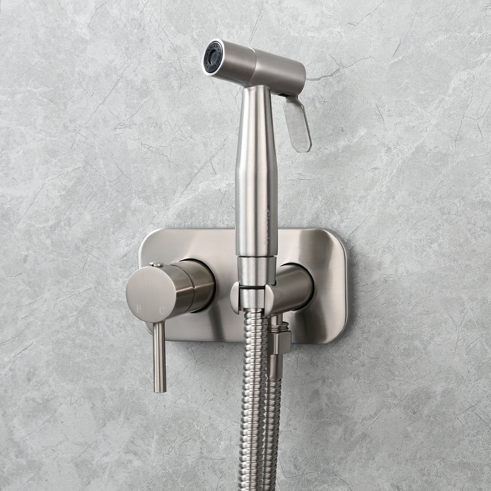 Tecmolog Stainless Steel Bathroom Bidet Sprayer Set, Hot and Cold ...