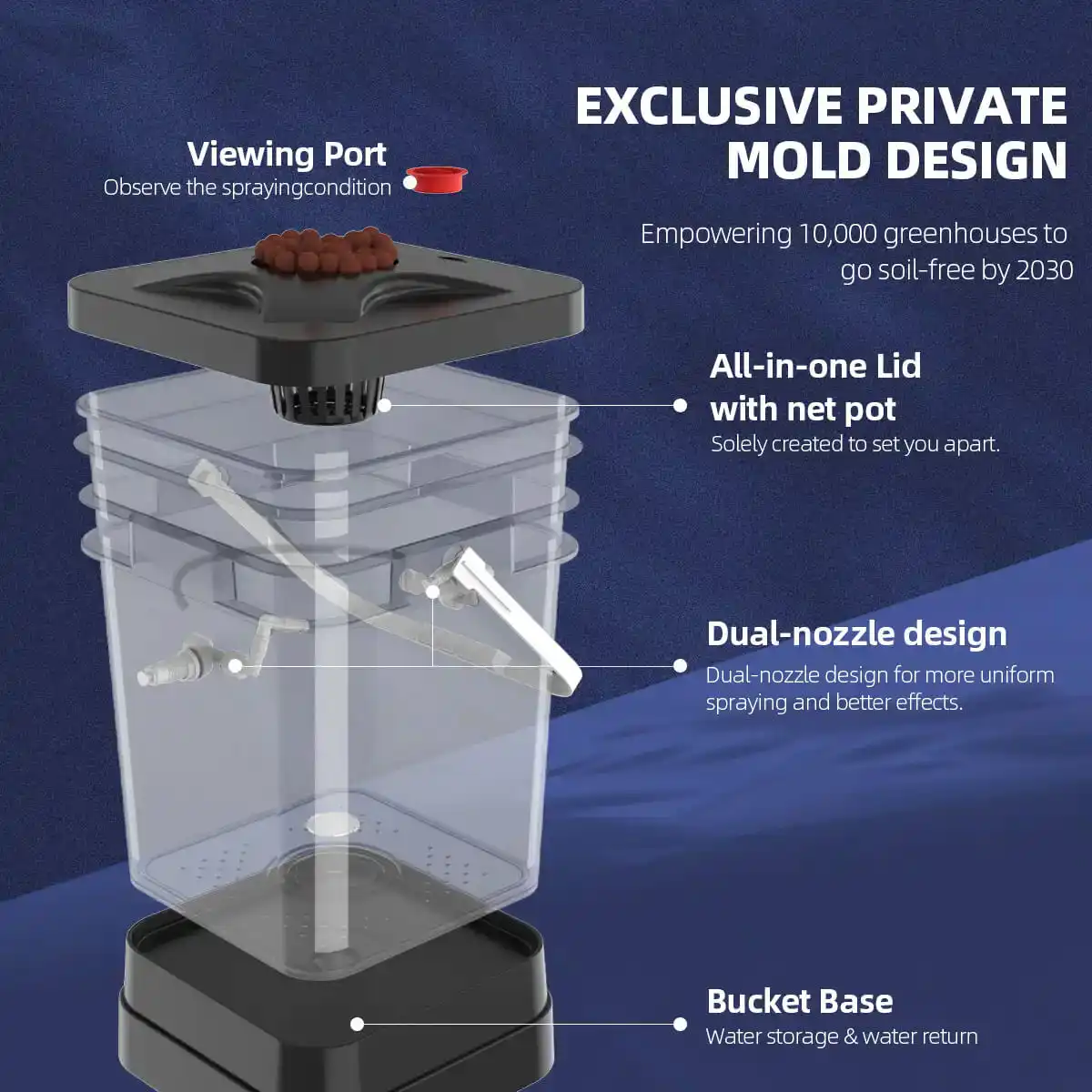 Sunplus Indoor Grow Recirculating 5 Gallon Aeroponic Bucket System