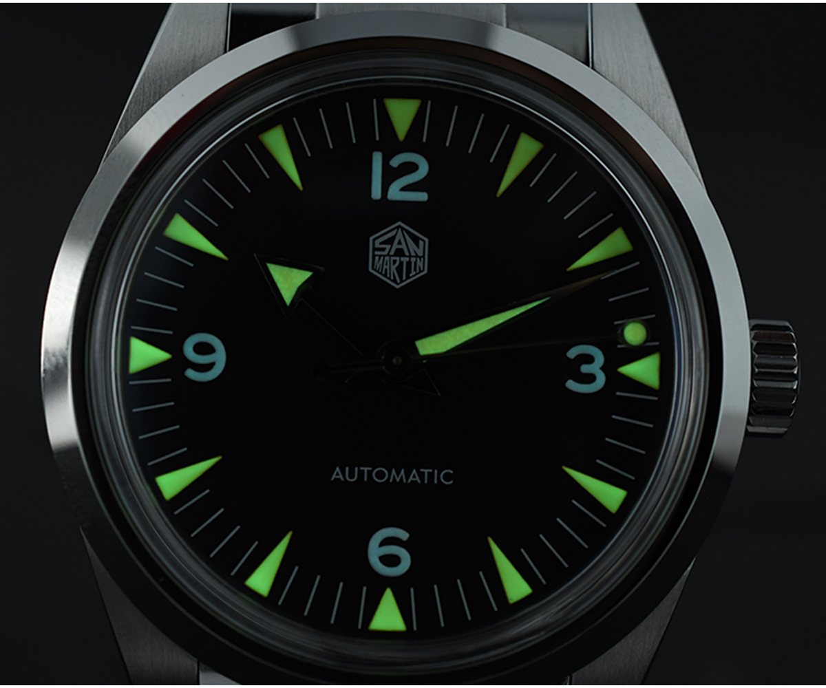 San Martin 38mm Vintage Men Watches Classic 1957 Retro NH35 Automatic ...