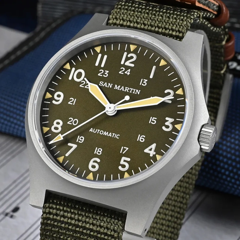 San Martin NH35 Retro Military Pilot Watch 38mm - SN0137G