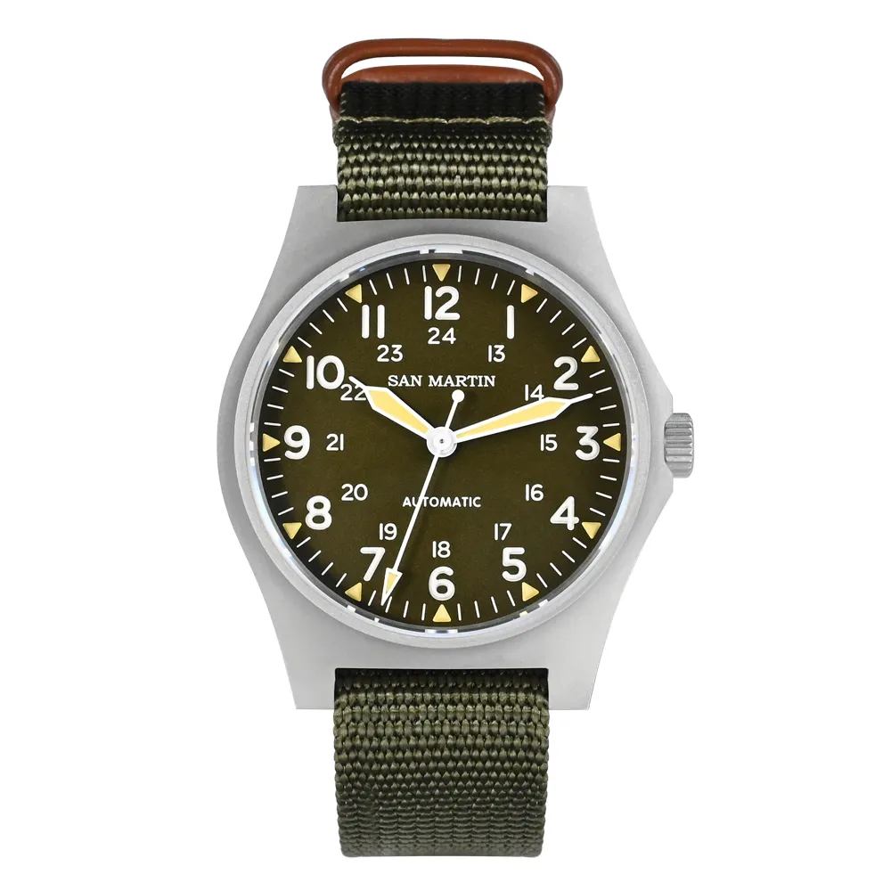 San Martin NH35 Retro Military Pilot Watch 38mm - SN0137G
