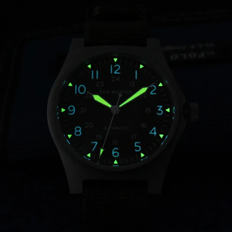 San Martin NH35 Retro Military Pilot Watch 38mm - SN0137G