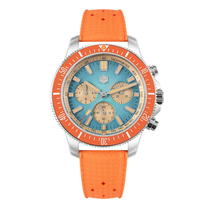 San Martin 40mm Chronograph Watch Peacock SL-4801 Automatic Movement ...