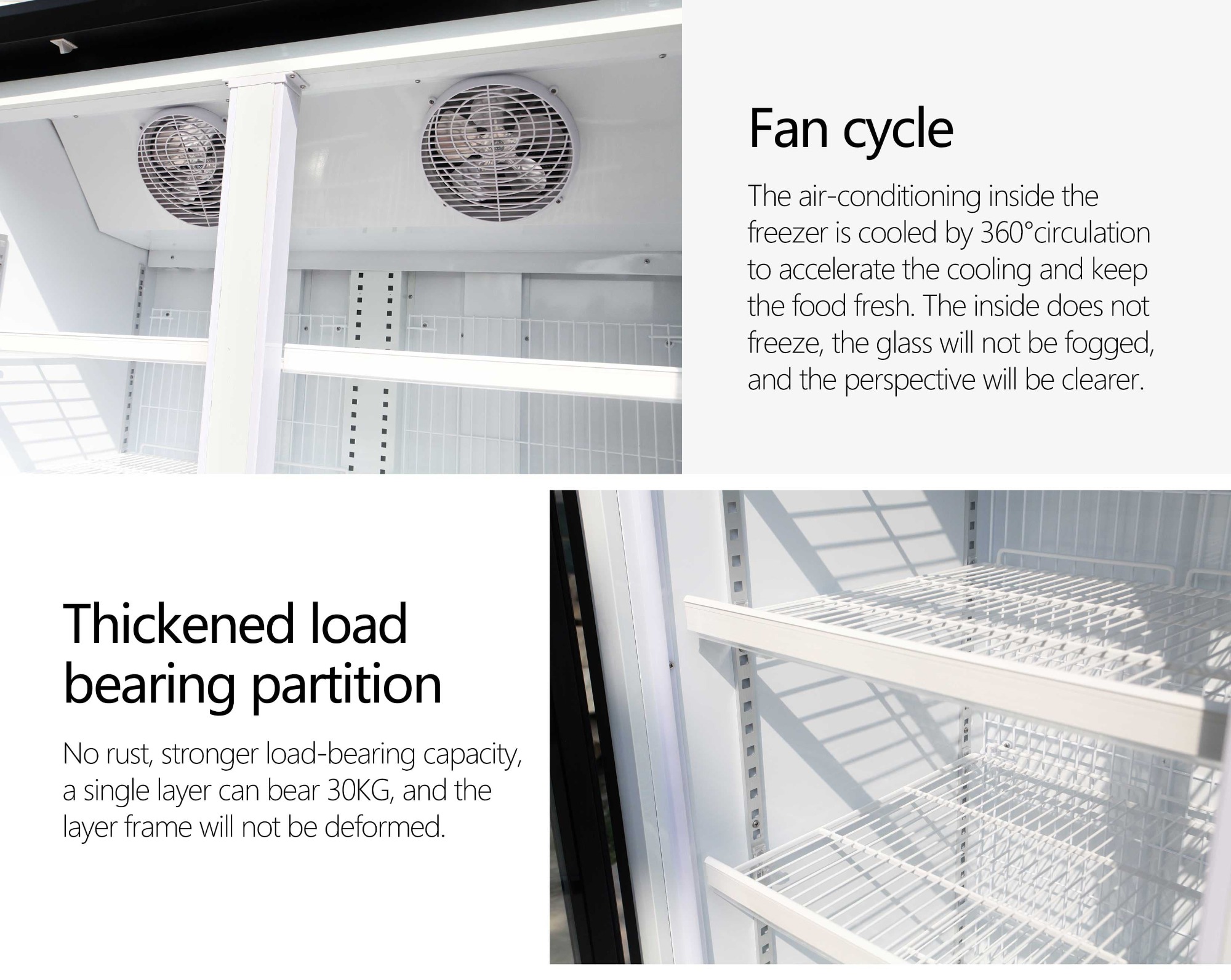 Commercial Glass Door Freezer Multideck Frozen Food Display Fridge,