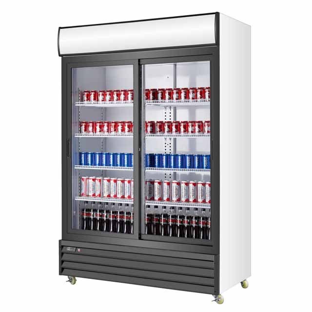 Vertical Glass Door Display Fridge Supermarket Multideck Beverage ...