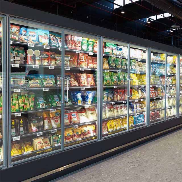 Glass Door Freezer Supermaket Frozen Food Display Chiller,