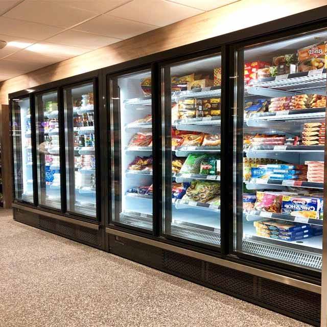 Commercial Glass Door Freezer Multideck Frozen Food Display Fridge,