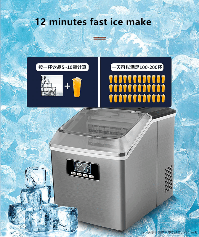 25Kg/24hrs Small Ice Maker Household Ice Maker Machine Square Ice Cube ...