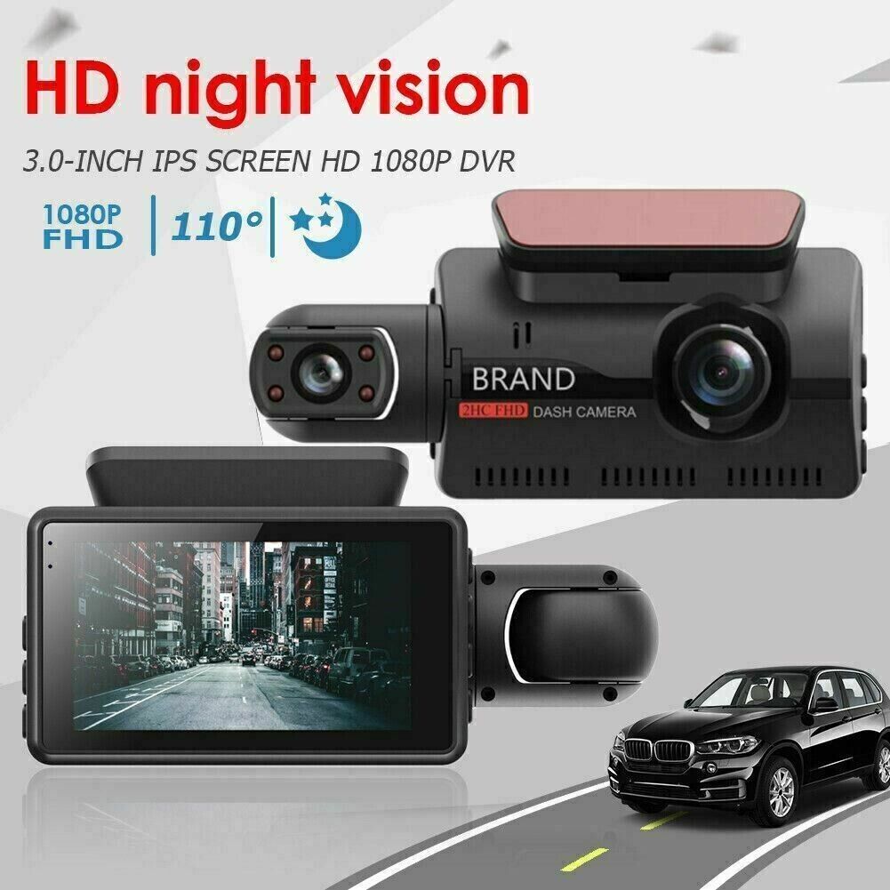 Dual Lens Car DVR Dash Cam Video Recorder G-Sensor 1080P Front & Inside ...