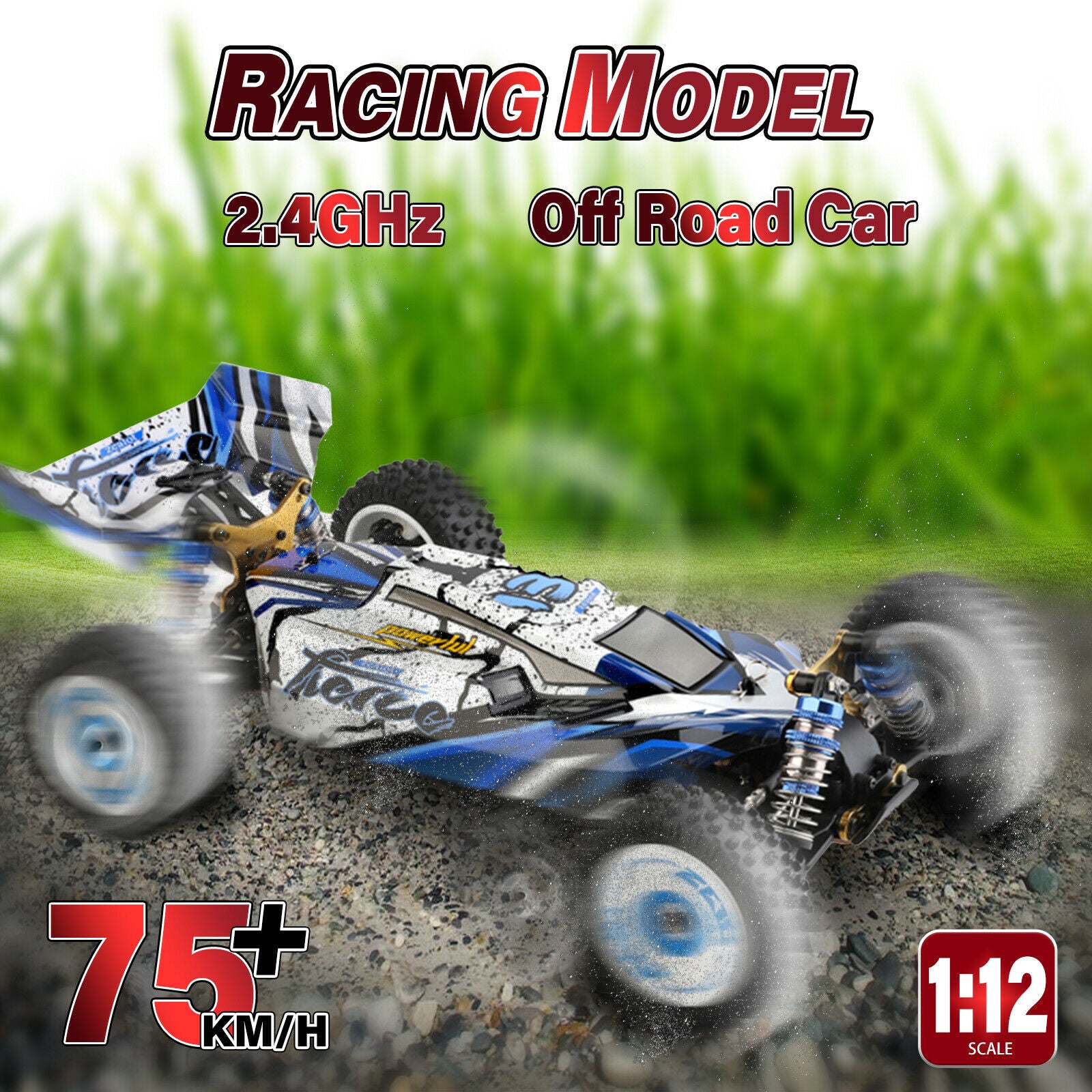 Wltoys 124017 1/12 V2 Brushless E- RC Car 75km/H High Speed Metal ...