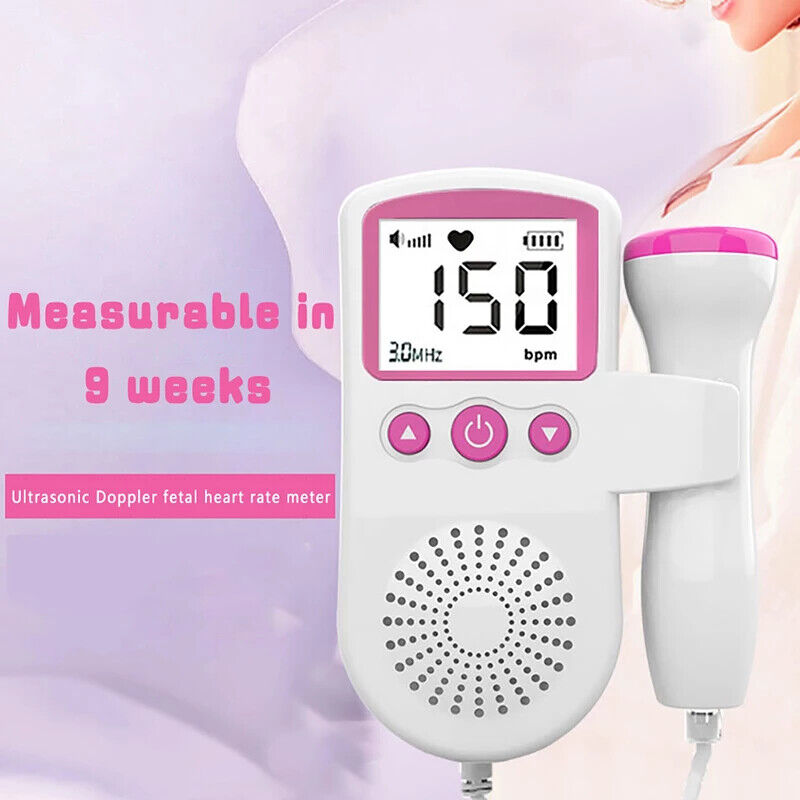 Fetal Doppler Detector Baby Heart Beat Rate Probe Prenatal Monitor ...