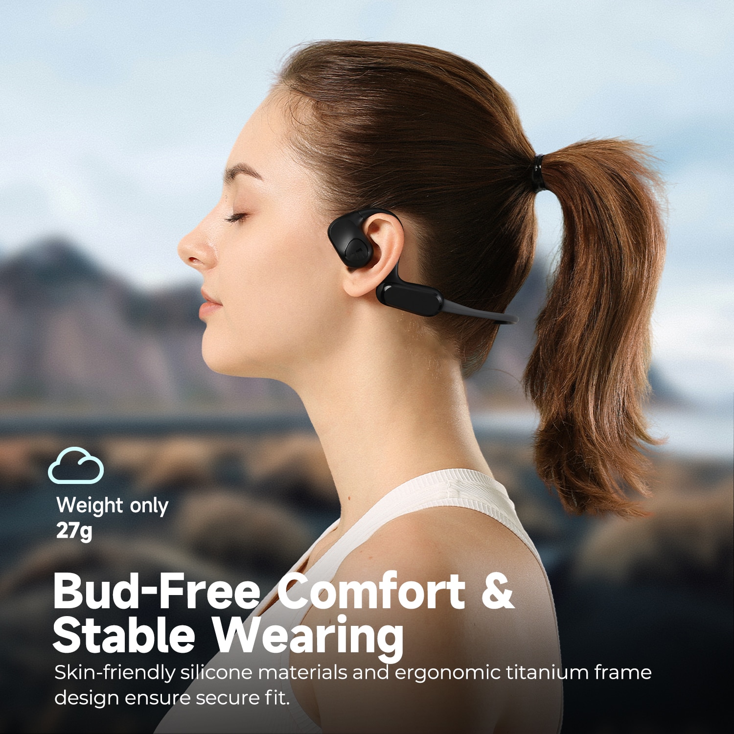 SoundPEATS RunFree Lite Open Ear Headphones Air Conduction Headset,16 ...