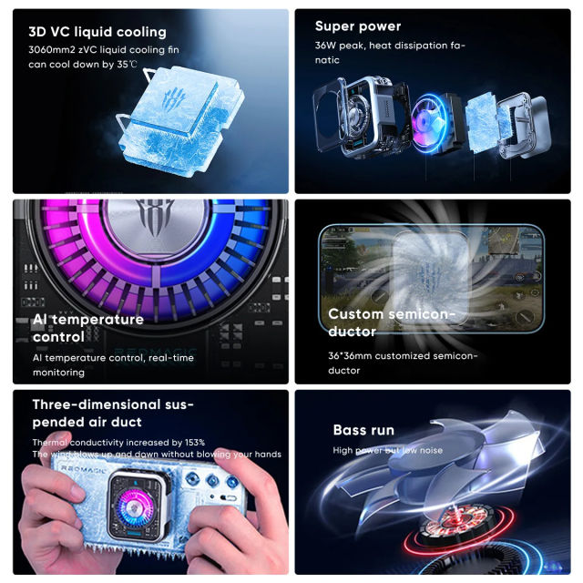 NEW Nubia RedMagic VC Liquid Cooler 5 Pro Magnetic Phone Cooler for Red ...