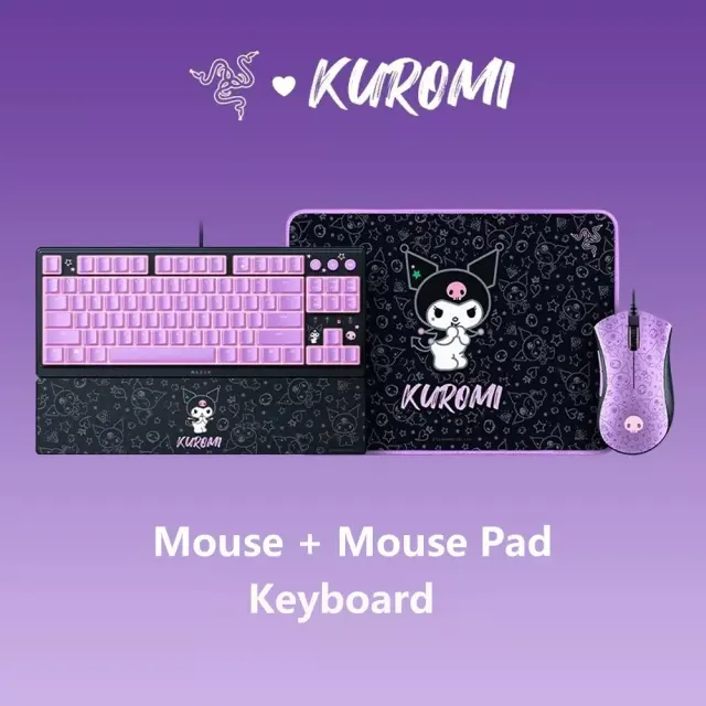 New Razer x Sanrio Kuromi DeathAdder Gaming Mouse and Mechanical ...